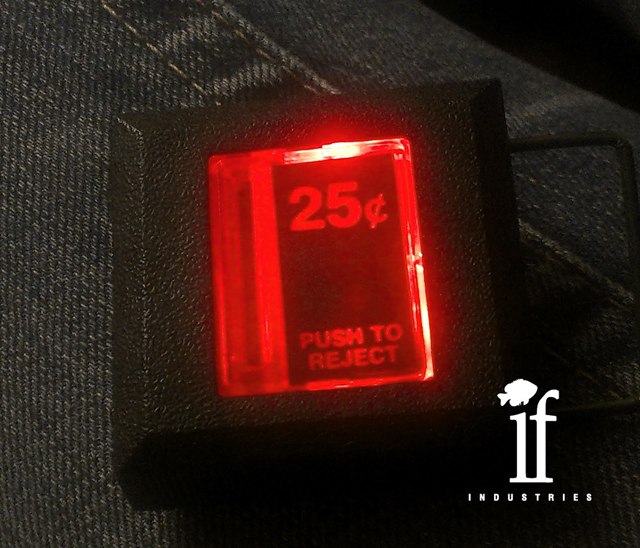 Recycled 25 Cent Arcade Coin Slot Belt Buckle That Lights Up