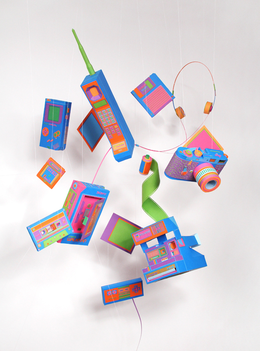 Astoundingly Intricate Papercraft Retro Electronics by Zim & Zou
