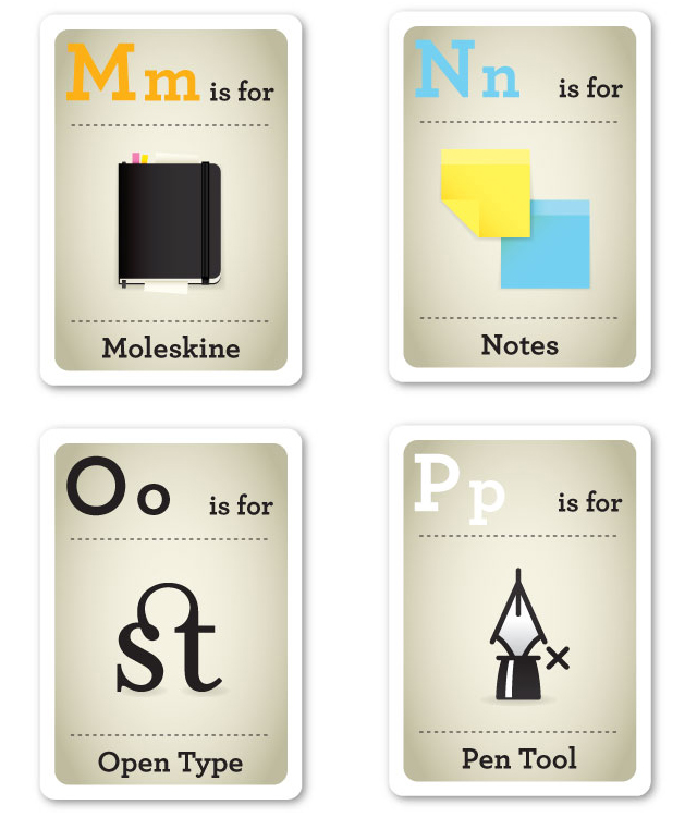 Design Nerds Flash Cards, A Geeky Way For Kids To Learn Their ABC's