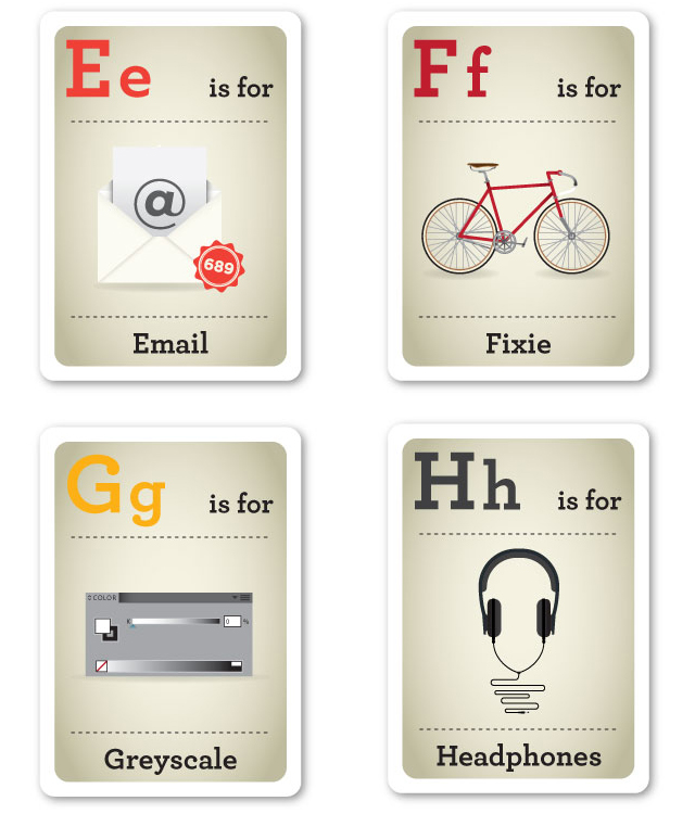 Design Nerds Flash Cards, A Geeky Way For Kids To Learn Their ABC's