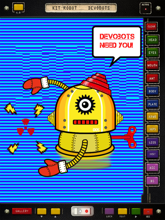 DEVOBOTS, A DEVO Synthesizer and Robot Maker App