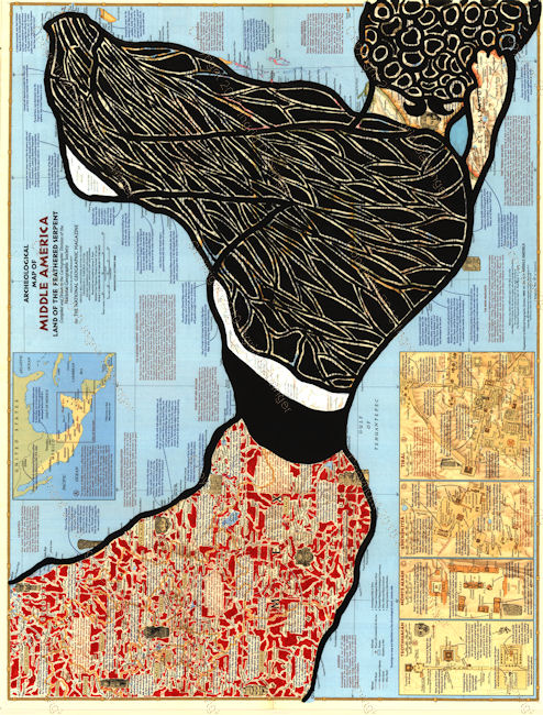 Map Figure Paintings by Ingrid Dabringer