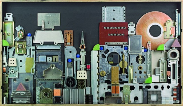 City Sculptures Made of Computer Parts by Franco Recchia