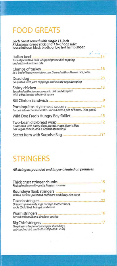 Hilarious Parody Menus With Pretentious Sounding Offerings Handed Out ...