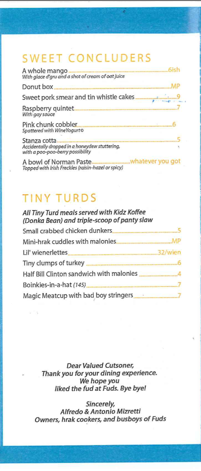 Hilarious Parody Menus With Pretentious Sounding Offerings Handed Out ...
