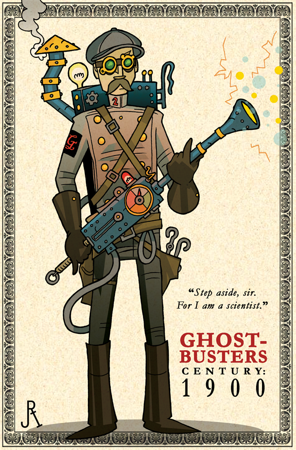 Steampunk Themed Illustrations of The Ghost-Busters