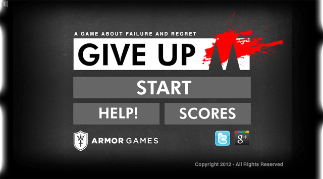 Give Up, An Insanely Difficult Flash Video Game About Failure & Regret
