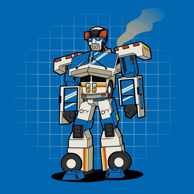 Heisenbot, A Breaking Bad & Transformers Mashup T-Shirt Design