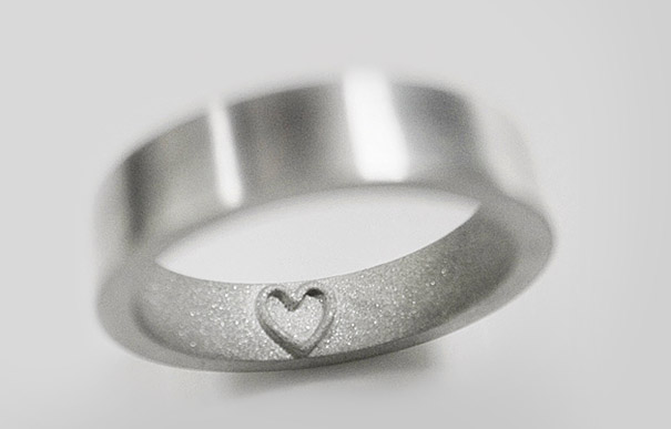 Inner Message Ring, Jewelry that Imprints Inside of Wearer's Finger