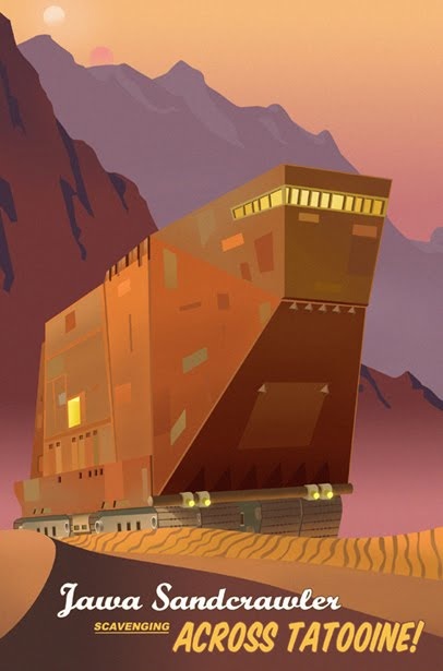 Jawa Sandcrawler Scavenging Across Tatooine