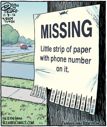Missing: Little Strip of Paper With Phone Number On It
