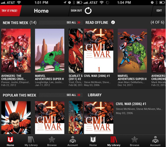 Marvel Unlimited App for iPhone and iPad