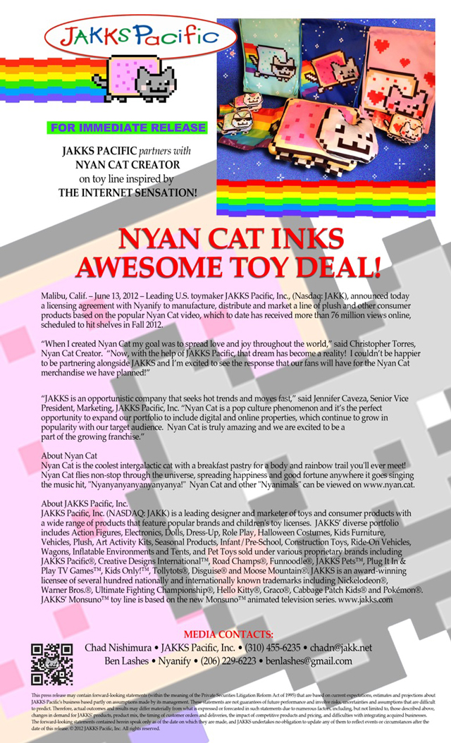 Toymaker Releasing Official Nyan Cat Toys & Collectibles