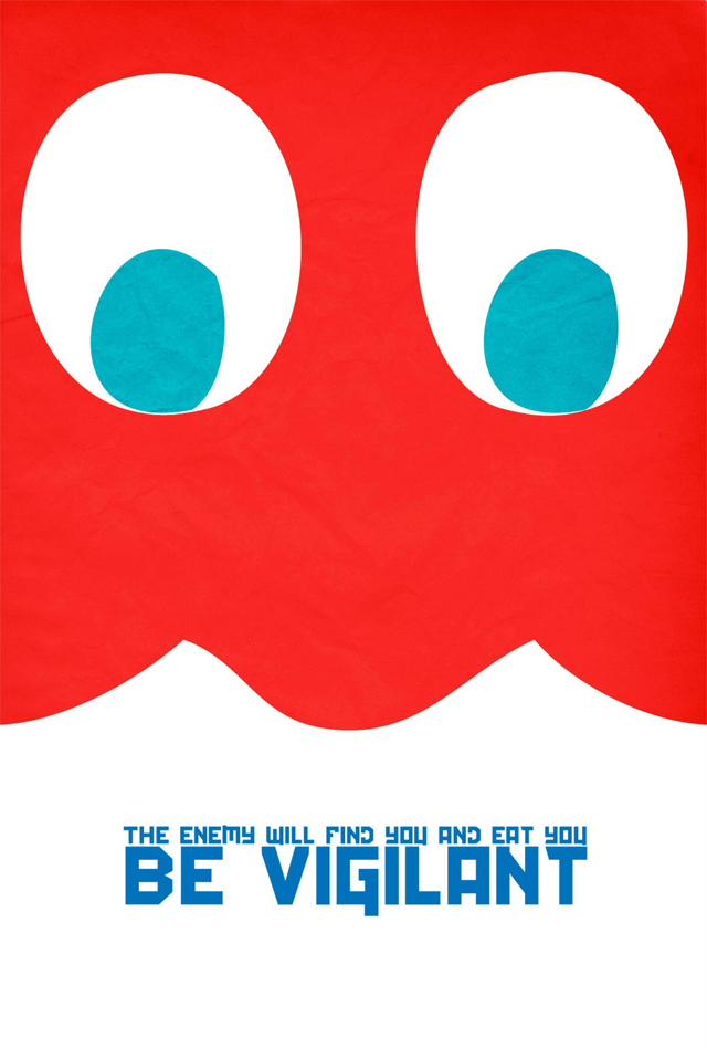 Minimalist Pac-Man Propaganda Poster Series