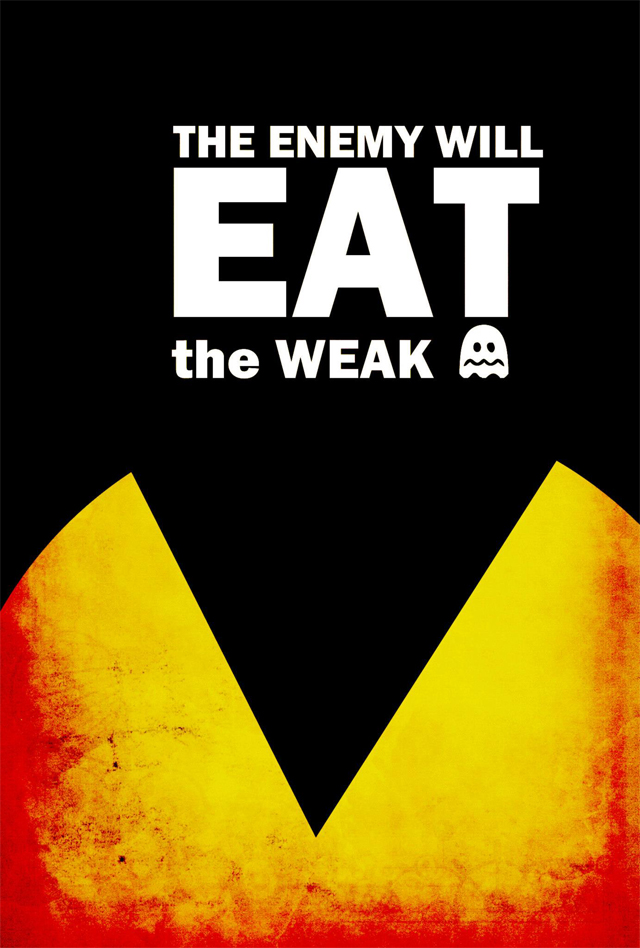 Minimalist Pac-Man Propaganda Poster Series