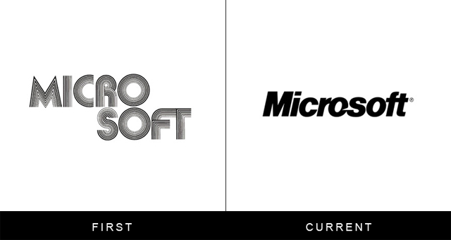 Past, Present and Imagined Future Logos of Major Companies