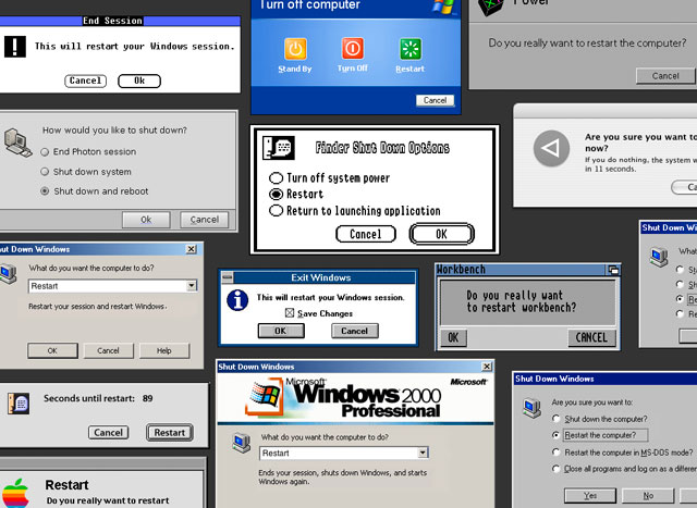 The Restart Page, A Vintage Operating System Reboot Simulator