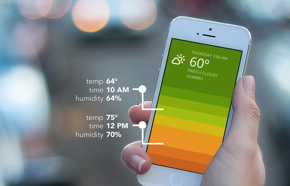 Blue, Simple Weather App That Displays Forecast with Colors