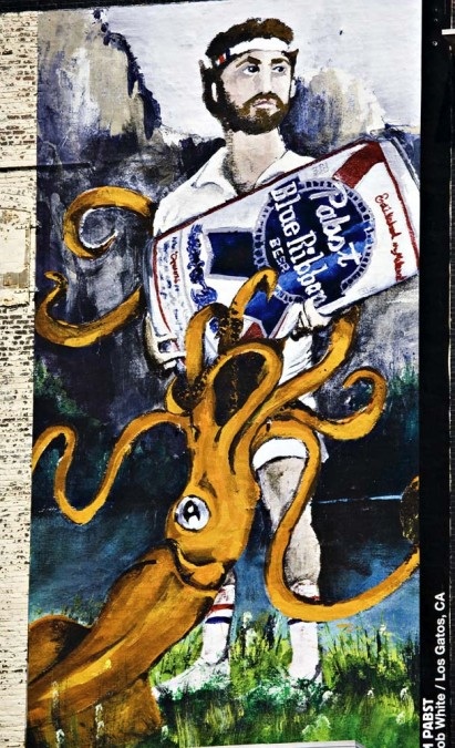 Pabst Blue Ribbon Giant Squid Mural