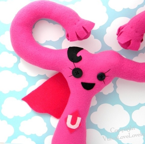 Handmade Uterus Plushies at Vulva Love Lovely