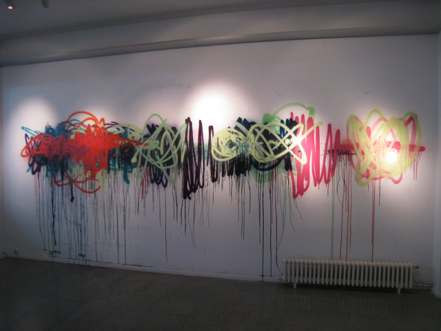 Senseless Drawing Bot, A Robot That Tags a Wall With Random Grafitti