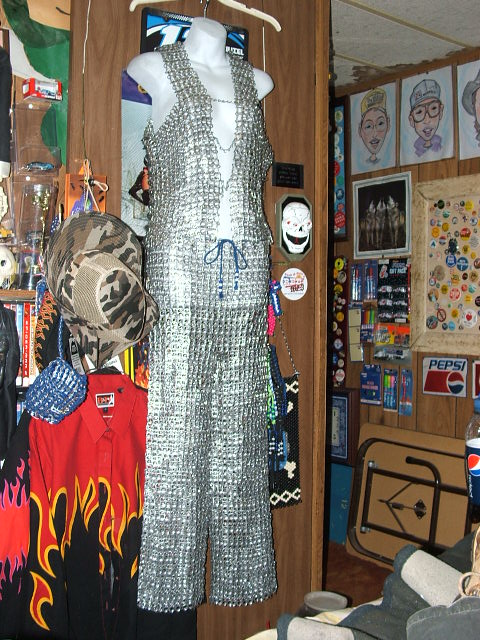 Man Makes Quirky Clothing Out of Aluminum Pull Tabs From Drink Cans